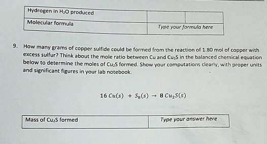 SOLVED: Hydrogen in H2O produced Molecular formula armulo nere How many ...