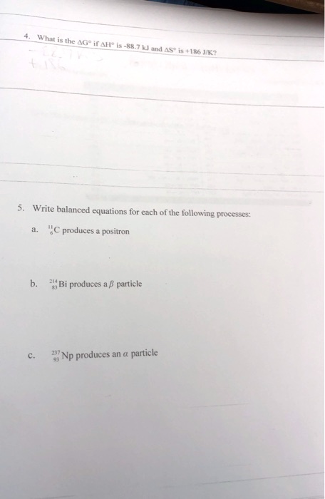 Solved Write Balanced Equations For Each Of The Following Processes 1