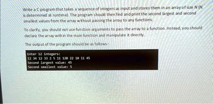 Solved Text Write A C Program That Takes A Sequence Of Integers As Input And Stores Them In An