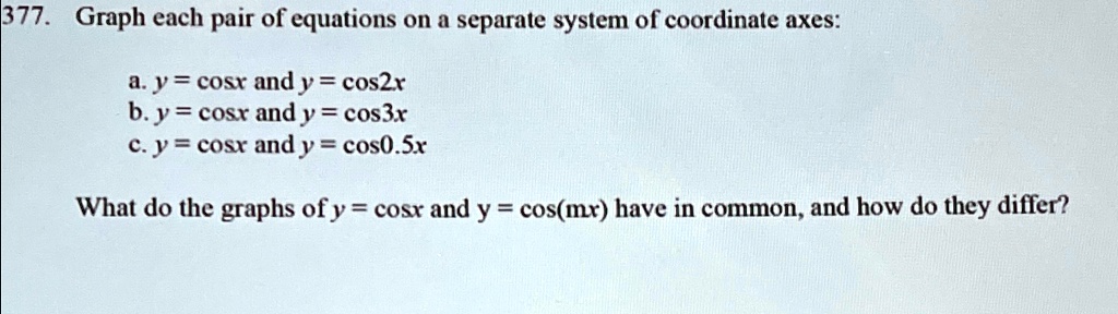 Graph each pair of equations on a separate system of coordinate axes: a ...