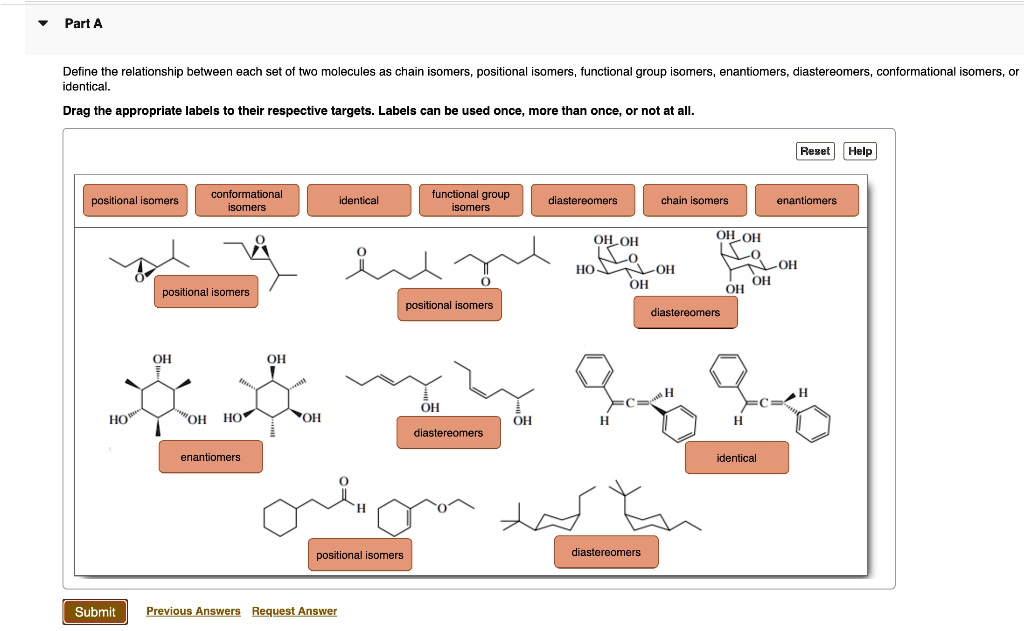 SOLVED: Text: Identify the type of isomers for each pair. Part A ...