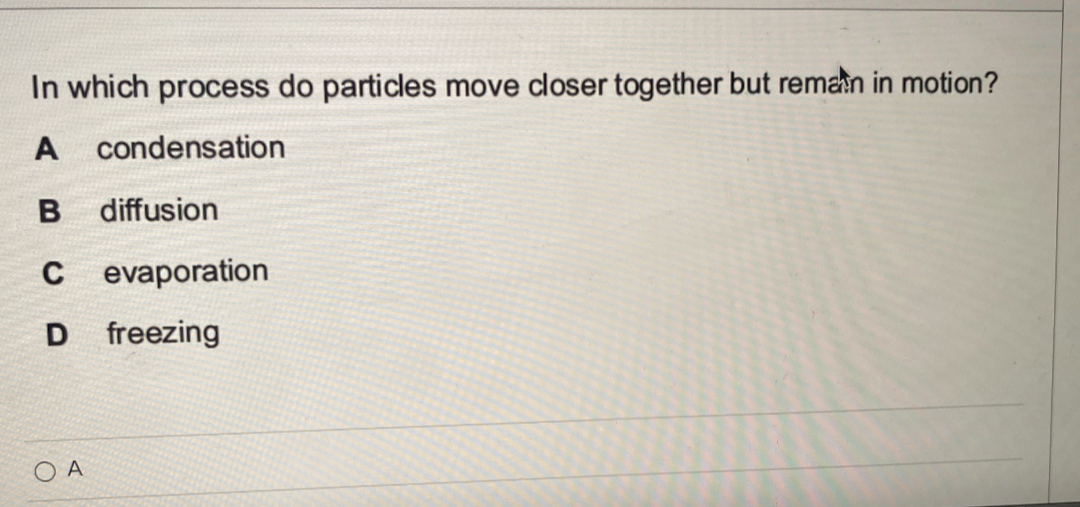 In which process do particles move closer together but rematin in ...