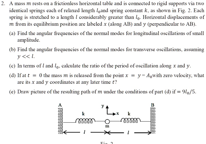 2. A mass m rests on a frictionless horizontal table and is connected ...