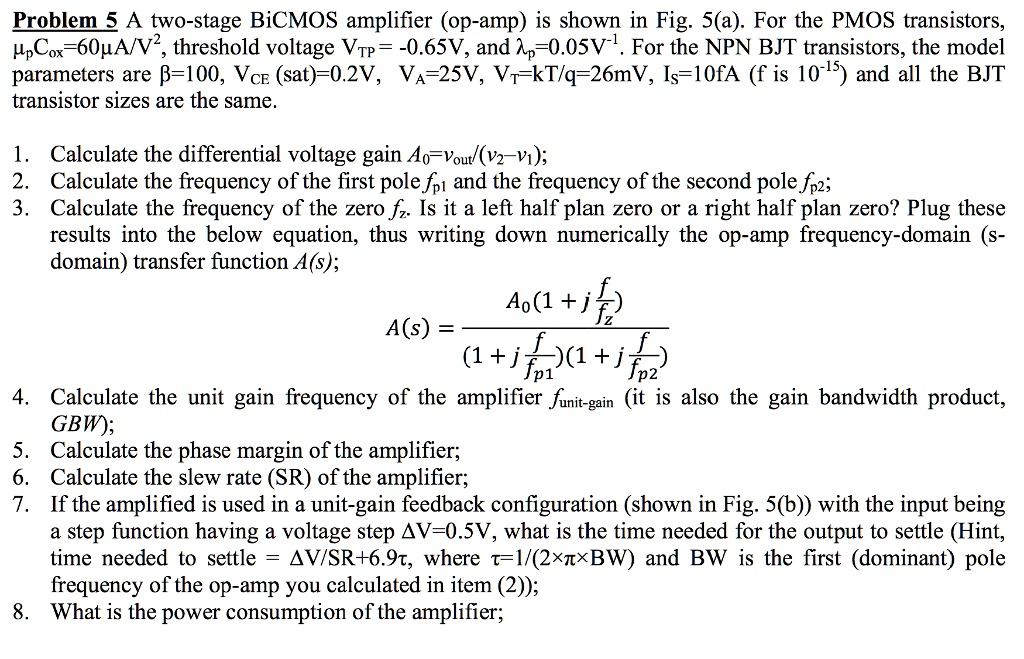 SOLVED: Calculate the differential voltage gain, calculate the ...