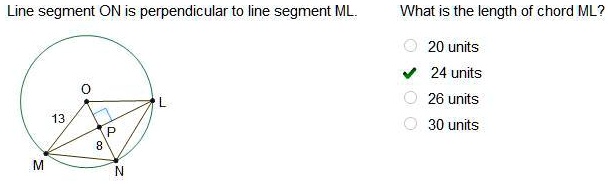 line segment on is perpendicular to line segment ml circle o is shown line segments m o n o and ...