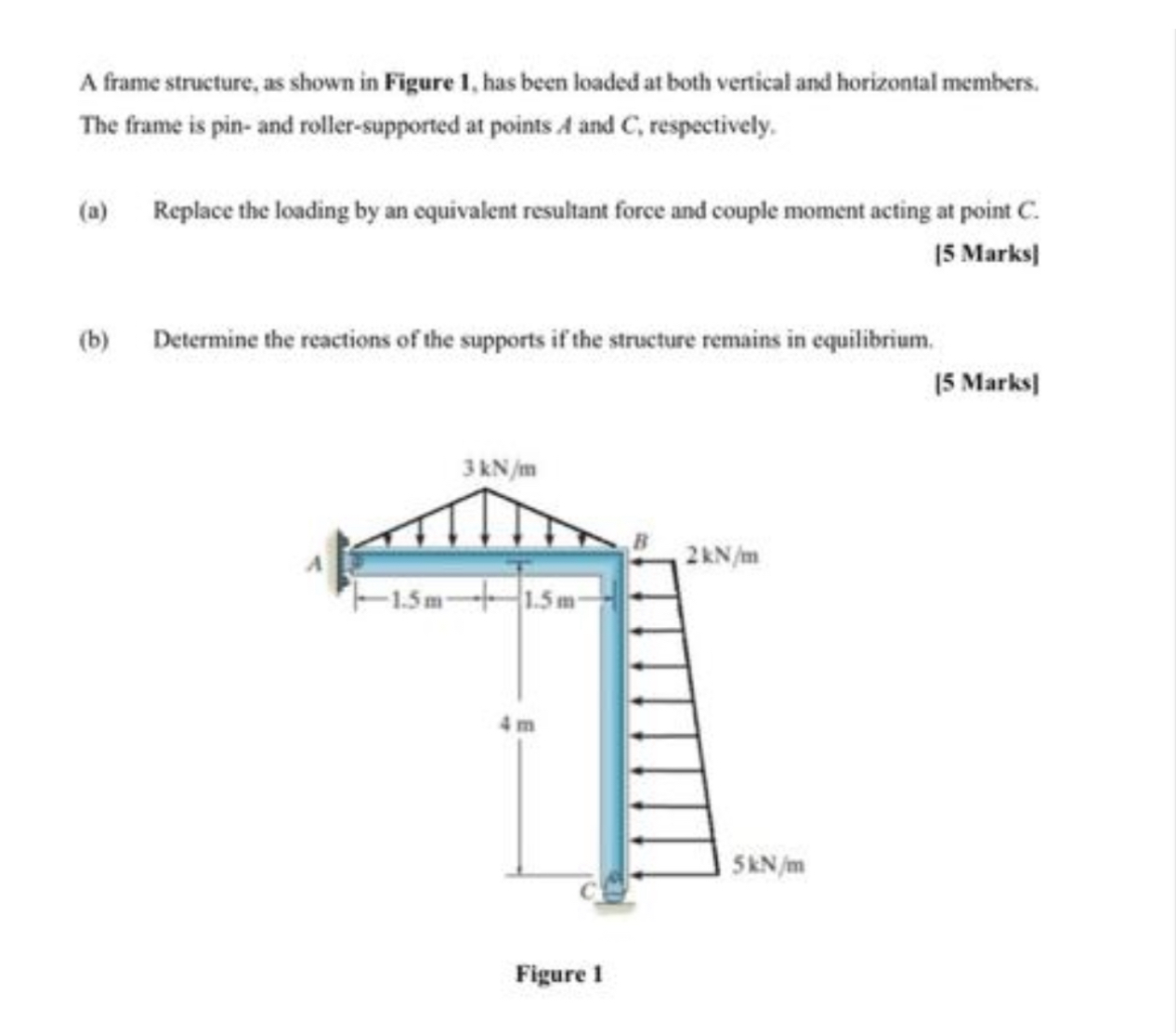A frame structure, as shown in Figure 1, has been loaded at both ...