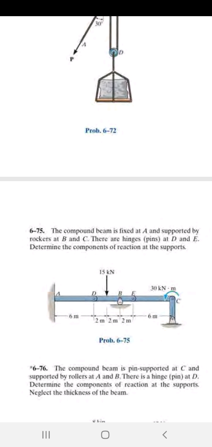 SOLVED: Prob. 6-72 6-75. The compound beam is fixed at A and supported ...
