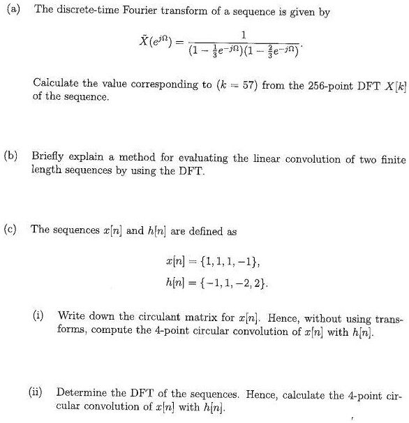 (a) The discrete-time Fourier transform of a sequence is given by (1)/((1 - (1)/(3)e^-jω)(1 - (2 ...