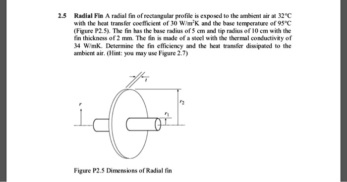 2.5 Radial Fin A radial fin of rectangular profile is exposed to the ...