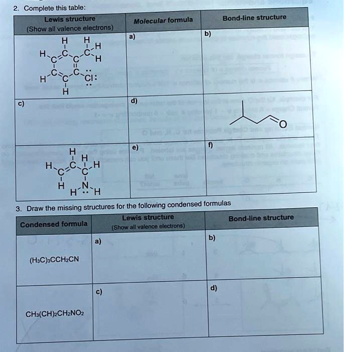 VIDEO solution: Complete this table: Lewis structure (Show all valence ...