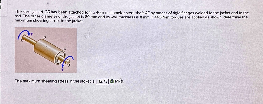 SOLVED: The steel jacket CD has been attached to the 40-mm diameter ...