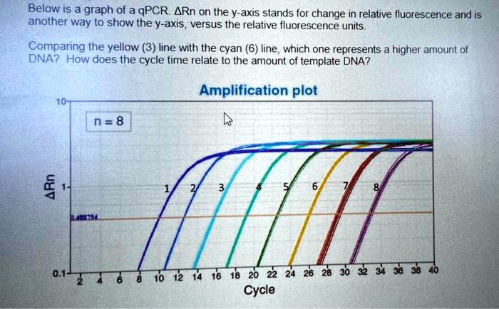 below is a graph of a qpcr an on the y axis stands for change in ...