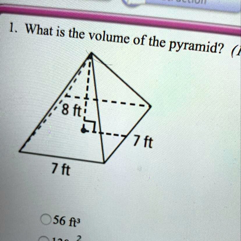 SOLVED: 'What is the volume of the pyramid Kanunen 1. What is the ...
