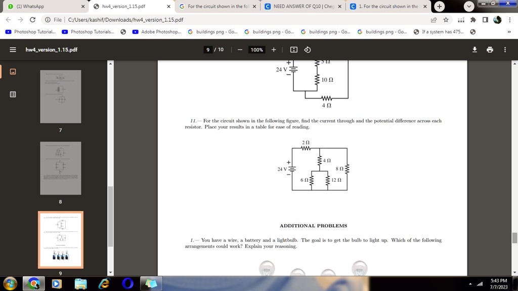 SOLVED: Texts: NEED SOLUTION OF Q11 1) WhatsApp X hw4version1.15.pdf X For the circuit shown in ...