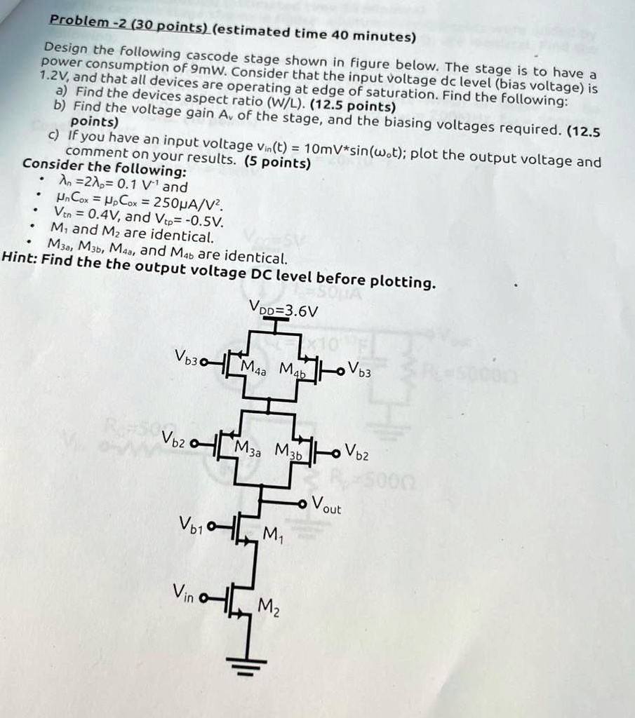 SOLVED: Texts: Problem-2 (30 points) (estimated time 40 minutes) Design ... SOLVED: Texts: Problem-2 (30 points) (estimated time 40 minutes) Design ...