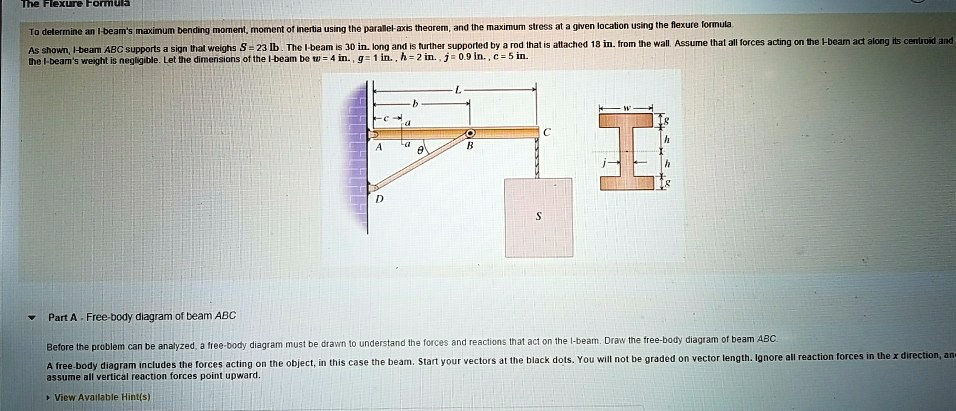 The Flexure Formula To determine an I-beam's maximum bending moment, moment of inertia using the ...