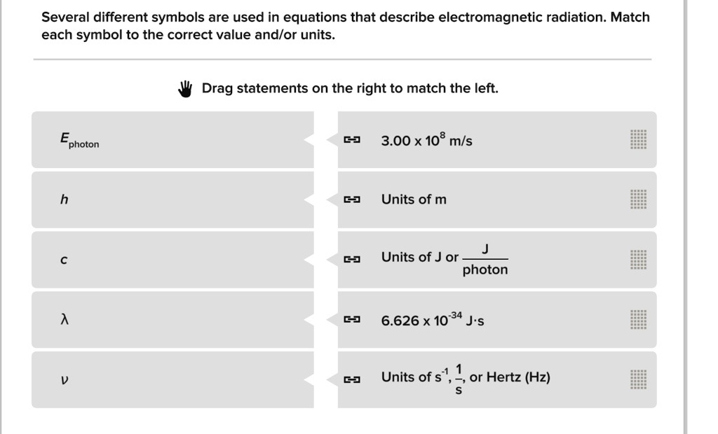SOLVED: Several different symbols are used in equations that describe ...