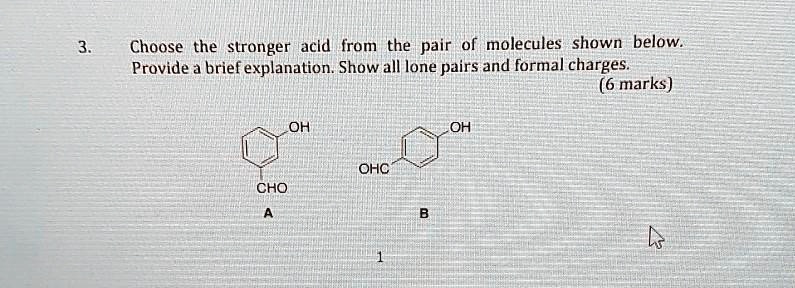 SOLVED: Choose the stronger acid from the pair molecules shown below ...