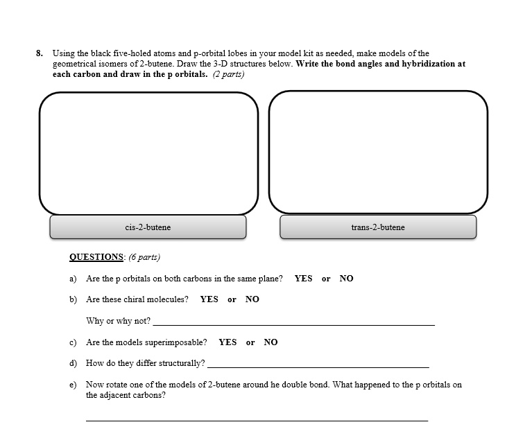 SOLVED:Using the black five-holed atoms Jd P-orbital lobes in your ...