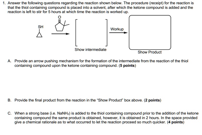answer the following questions regarding the reaction shown below the procedure receipt for the ...