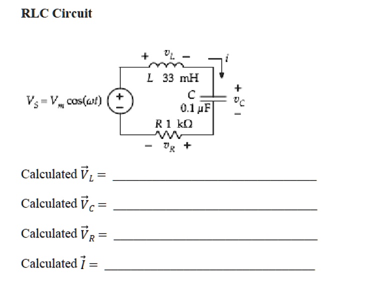 SOLVED: RLC Circuit using AC voltage: Using phasor analysis, calculate ... SOLVED: RLC Circuit using AC voltage: Using phasor analysis, calculate ...