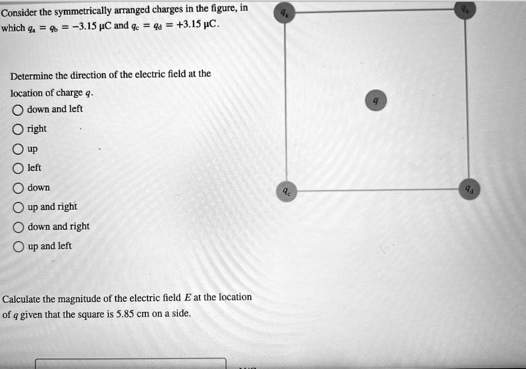 Solved Consider The Symmetrically Arranged Charges In The Figure In Which Qa Qb 315 C