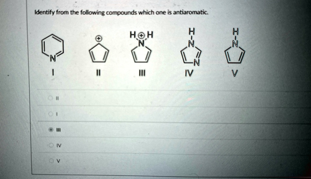 Identify from the following compounds which one is antiaromatic.