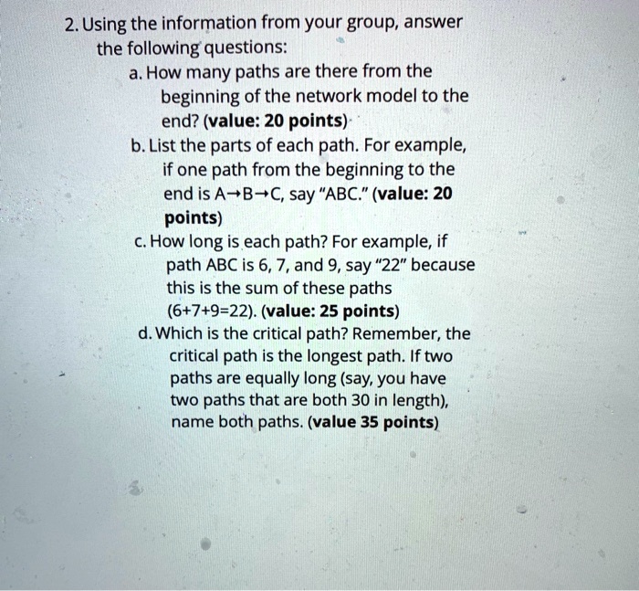 SOLVED: 2. Using the information from your group, answer the following questions: a. How many ...