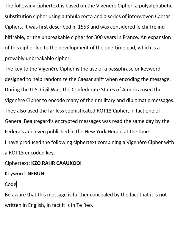 SOLVED: The following ciphertext is based on the VigenÃ¨re Cipher, a ...