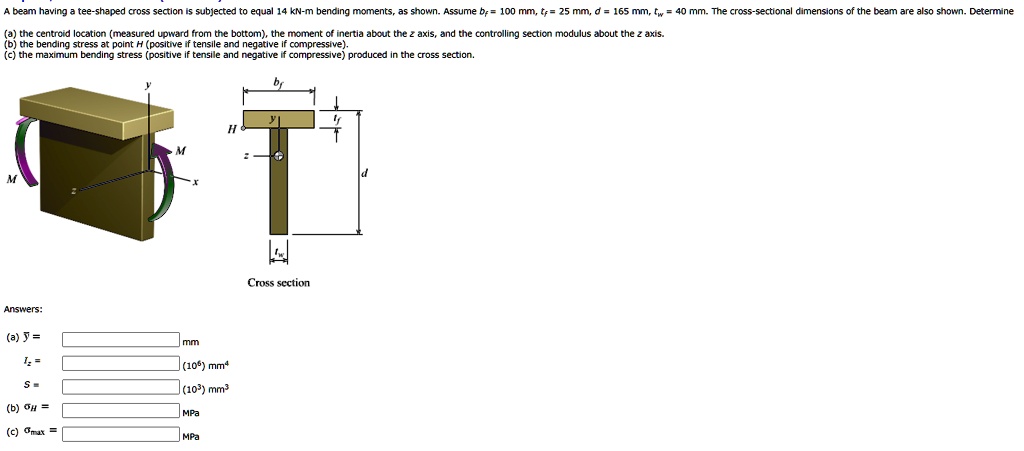 SOLVED: (a) the centroid location (measured upward from the bottom ...