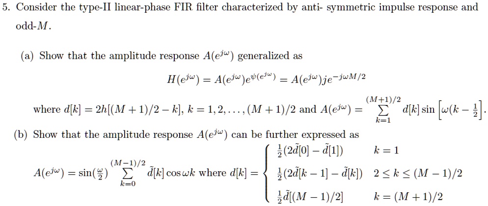 SOLVED: Consider the type-II linear-phase FIR filter characterized by ...