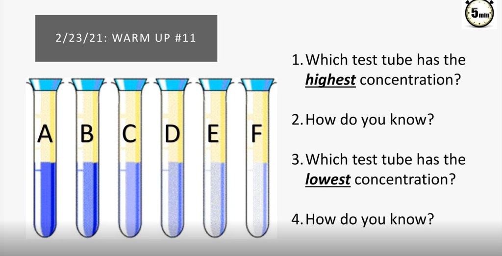 SOLVED: 'HELP MEEE PLEASEEEEE 2/23/21: WARM UP #11 1.Which test tube ...