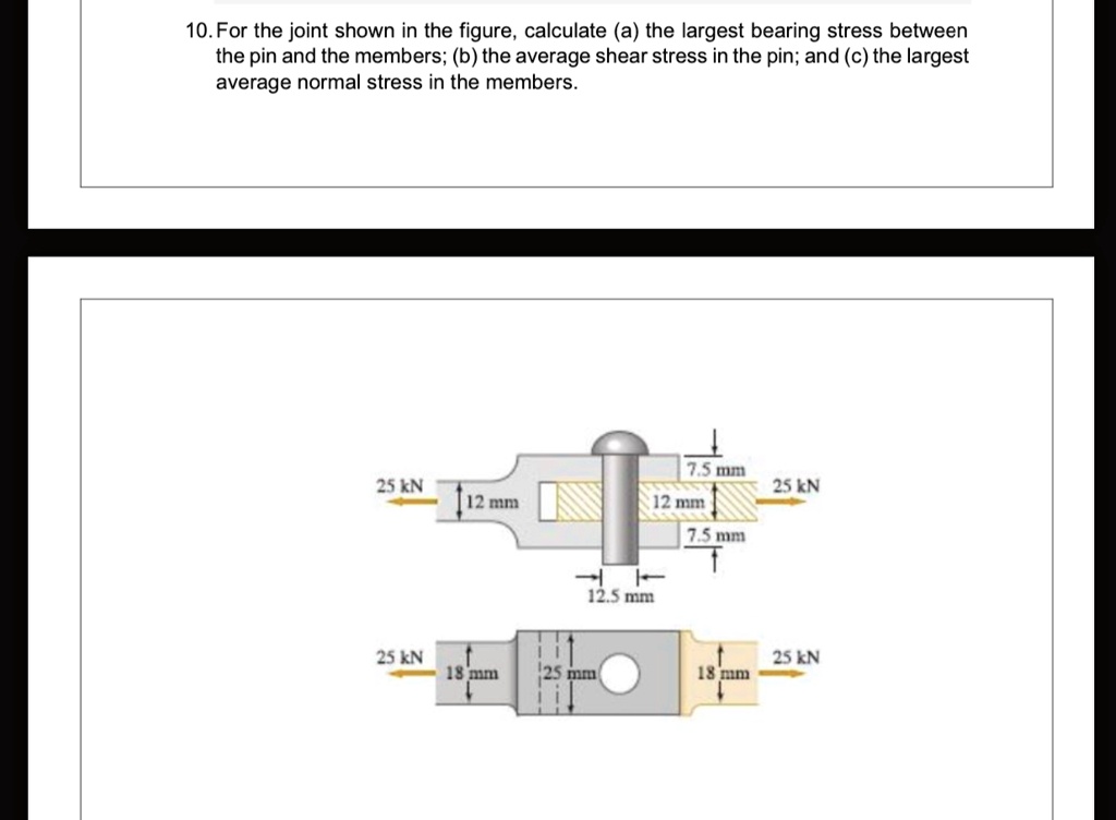 10. For the joint shown in the figure, calculate (a) the largest ...