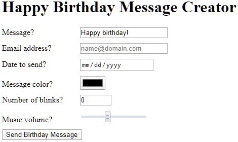 Happy Birthday Message Creator Message? Happy birthday! Email address ...
