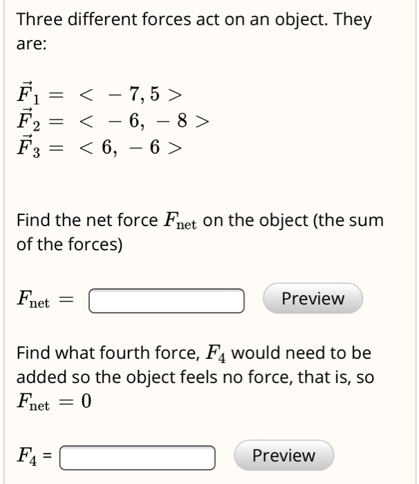 three different forces act on an object they are f1 75 f2 6 8 f3 6 6 ...