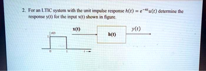 for an ltic system with the unit impulse response ht e ut determine the response yt for the ...