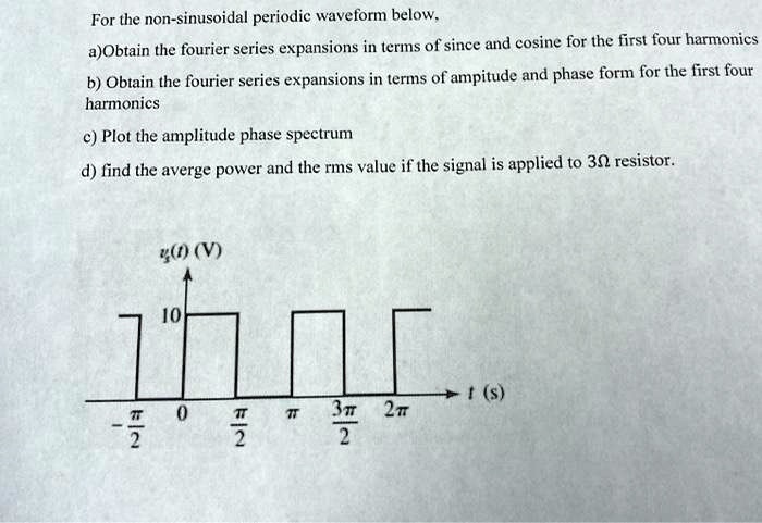 For The Non Sinusoidal Periodic Waveform Below A Obtain The Fourier Series Expansions In Terms