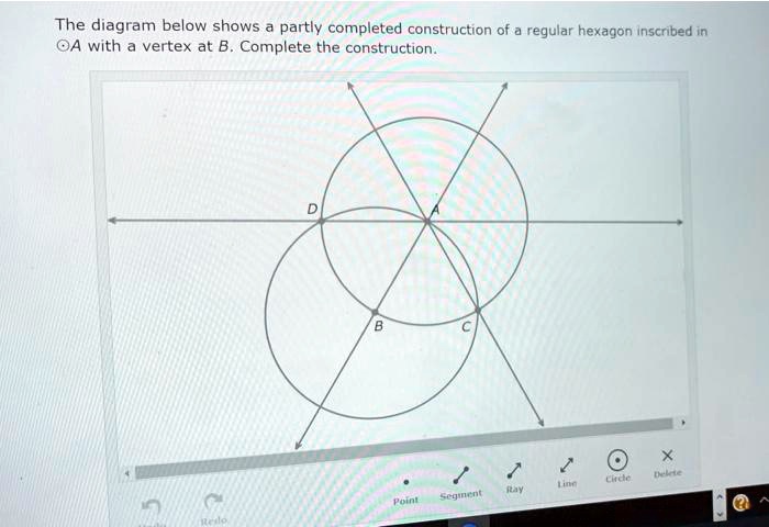 The diagram below shows a partly completed construction of a regular ...