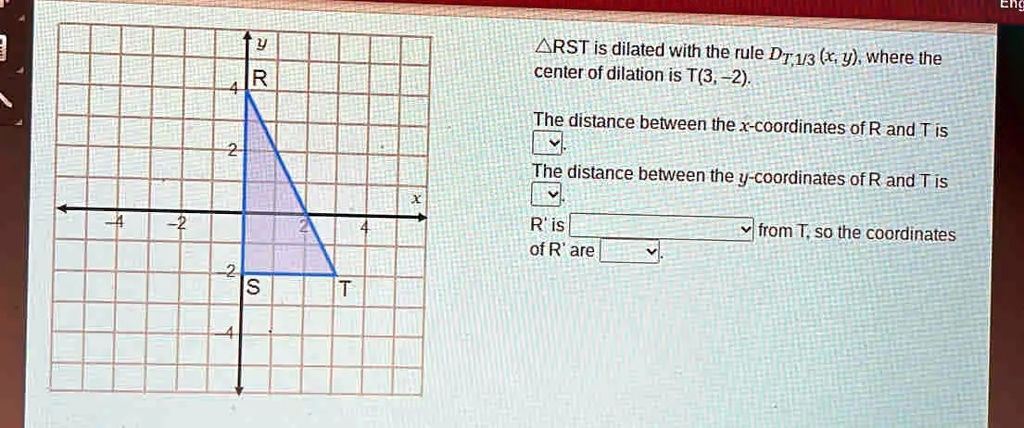 SOLVED: ARST is dilated with the rule DT;u3' (x, y), where the center ...