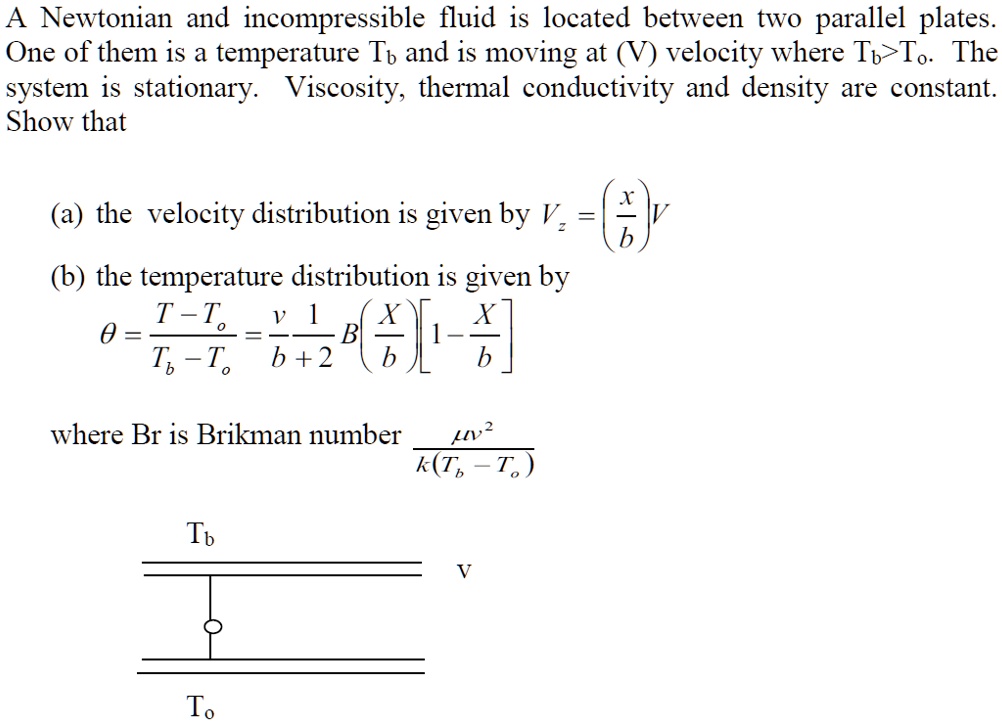 SOLVED: A Newtonian and incompressible fluid is located between two ...