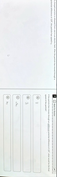 a charged particle is released from rest in an electric field after the ...