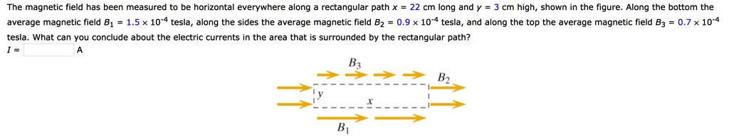 the magnetic field has been measured to be horizontal everywhere along ...