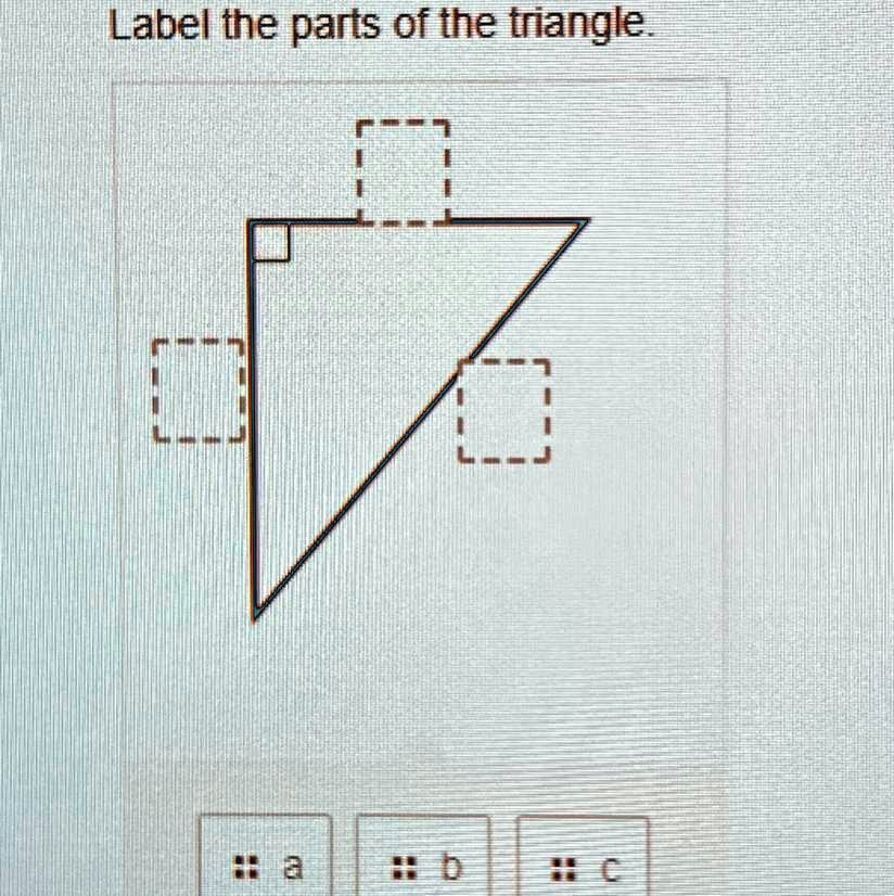 SOLVED: 'Label the parts of the triangle. O a O b O c Label the parts ...