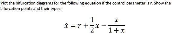 SOLVED: Plot the bifurcation diagrams for the following equation if the ...