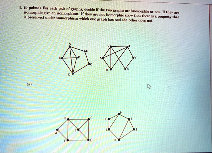 SOLVED: (9 points) For cach pair ol graphs , decide thc two grnphs ...