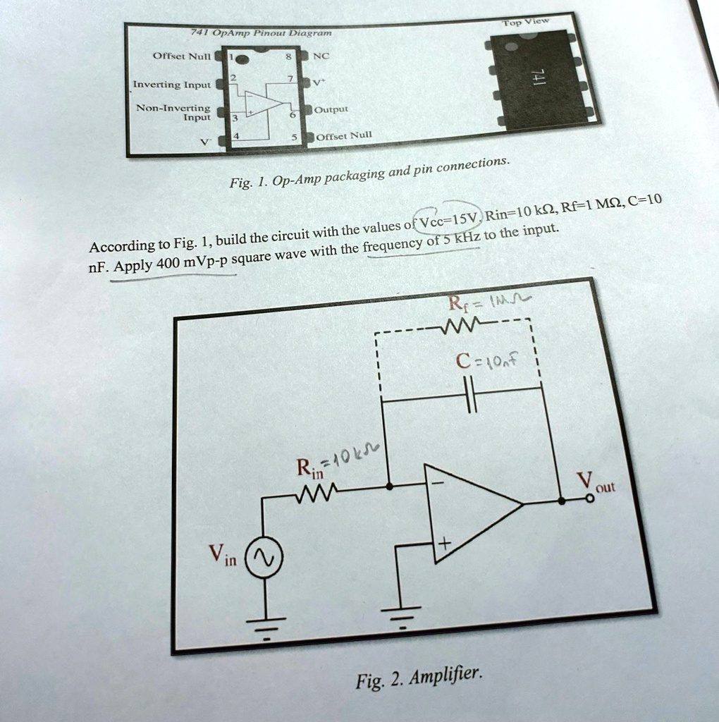 741 Opamp Pinout Diagram Offset Null Inverting Input 8 Nc 7 V Non Inverting Input 3 V Output 5