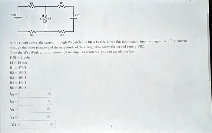 SOLVED: In the circuit above, the current through R5 (labeled as 13) is ...