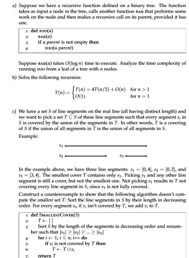 A Suppose We Have A Recursive Function Defined On A Binary Tree The Function Takes As Input A 4828