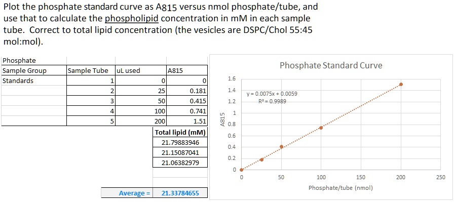 SOLVED: Plot the phosphate standard curve as A815 versus nmol phosphate ...