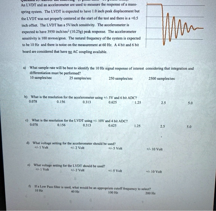 Solved An Lvdt And An Accelerometer Are Used To Measure The Response